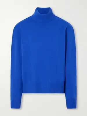 THE FRANKIE SHOP Gala Wool And Cashmere-blend Turtleneck Sweater - Blue