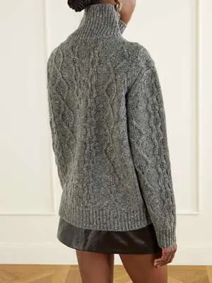 BLAZÉ MILANO Elfe Joni Cable-knit Wool-blend Cardigan