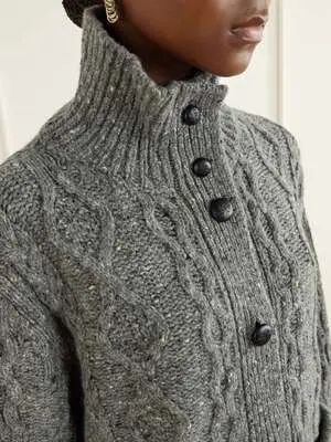 BLAZÉ MILANO Elfe Joni Cable-knit Wool-blend Cardigan