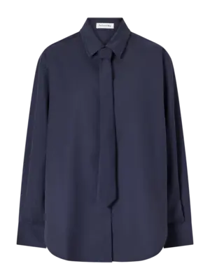 THE FRANKIE SHOP Peri Tie-detailed Oversized Georgette Shirt - Blue