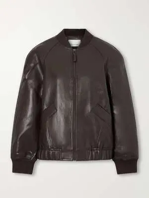 THE FRANKIE SHOP Alena Coated Bomber Jacket - Brown