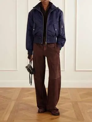 THE FRANKIE SHOP Sade Ribbed Wool And Silk-blend Half-zip Sweater