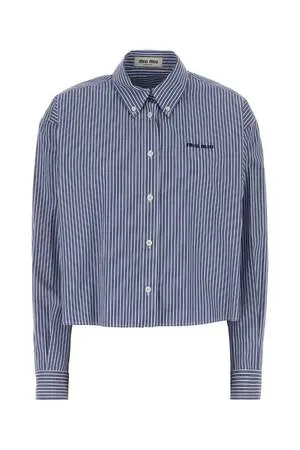Miu Miu Embroidered Poplin Shirt - Multicolor