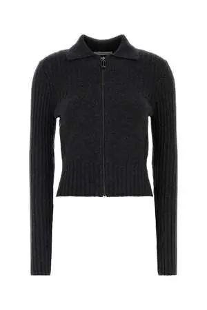 Victoria Beckham Graphite Wool Blend Cardigan - Gray
