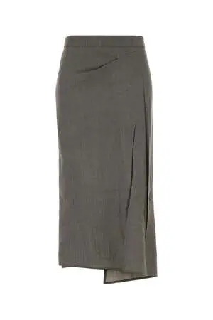 Victoria Beckham Dove Grey Wool Blend Skirt