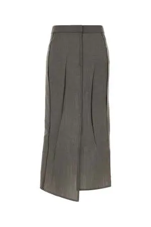 Victoria Beckham Dove Grey Wool Blend Skirt