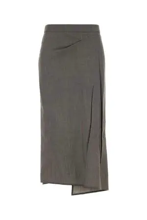 Victoria Beckham Wool Blend Skirt - Gray
