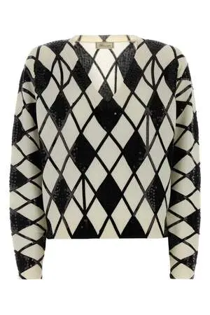 Blumarine BLUMARINE Embroidered Wool Blend Sweater Multicolor