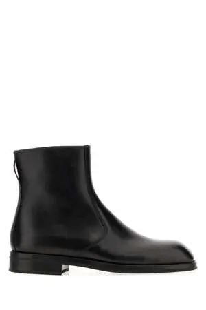 LEMAIRE Leather Ankle Boots - Black