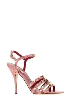Valentino Garavani Leather Rockstud Sandals - Pink