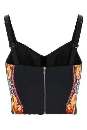 Dolce & Gabbana Printed Charmeuse Top