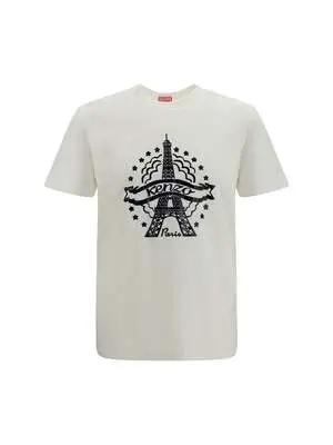 Kenzo Eiffel Tower Design Cotton T-shirt - White