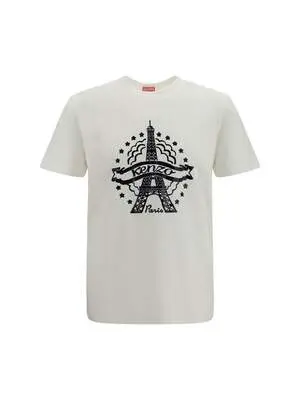 Kenzo Eiffel Tower Design Cotton T-shirt - White