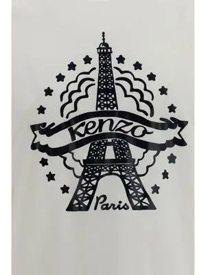 Kenzo Eiffel Tower Design Cotton T-shirt - White