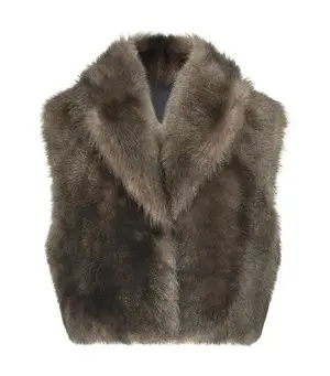 Brunello Cucinelli Shearling Sleeveless Jacket - Brown