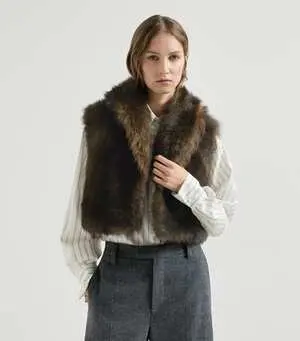 Brunello Cucinelli Shearling Sleeveless Jacket