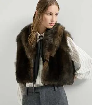 Brunello Cucinelli Shearling Sleeveless Jacket