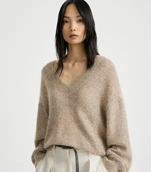 Brunello Cucinelli Sparkling V-neck Sweater