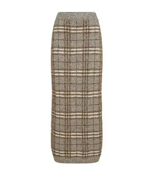 Brunello Cucinelli Check Sparkling Skirt - Grey