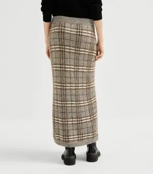 Brunello Cucinelli Check Sparkling Skirt