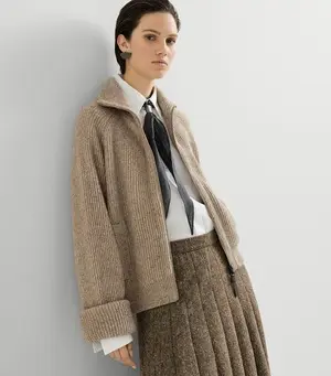Brunello Cucinelli Sparkling Rib-knit Cardigan