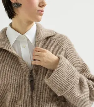 Brunello Cucinelli Sparkling Rib-knit Cardigan