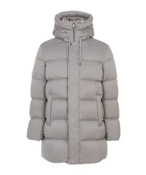 Herno Quilted Hooded Down Jacket - Gray