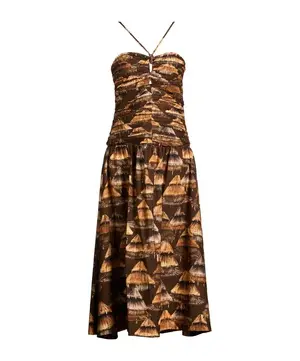 Farm Rio Sleeveless Dress - Brown