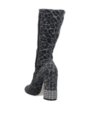 Dolce & Gabbana Leopard Print Block Heel Ankle Boots