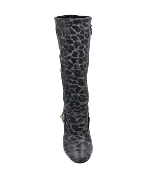 Dolce & Gabbana Leopard Print Block Heel Ankle Boots