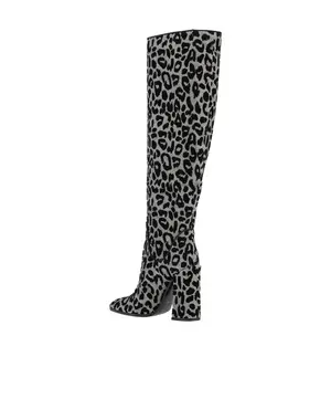 Dolce & Gabbana Leopard Print Knee-high Boots