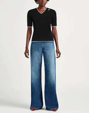 MAXCO. Solid Color Knit Short-sleeve Top