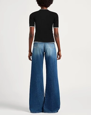 MAXCO. Solid Color Knit Short-sleeve Top