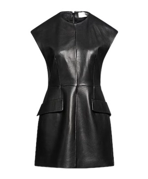 Sportmax Fitted Sleeveless Leather Dress - Black
