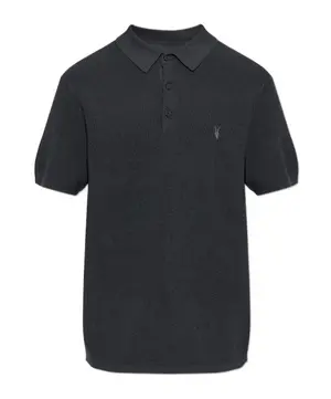 ALLSAINTS Embroidered-logo Polo Shirt - Black