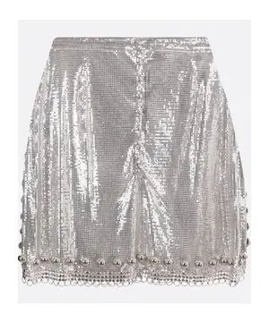 Rabanne Metallic Effect High Waist Skirt