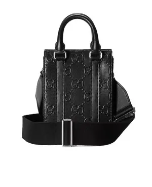 Gucci Gg-embossed Mini Leather Tote Bag