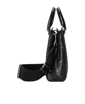Gucci Gg-embossed Mini Leather Tote Bag