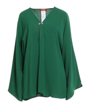 Max Mara Long Sleeve Crepe Shirt With Brooch Detail