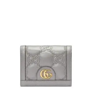 Gucci Embossed-logo Leather Wallet - Gray