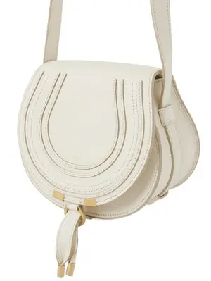 Chloé Marcie Foldover Small Saddle Bag - White