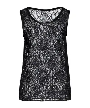 Dolce & Gabbana Printed Lace Sleeveless Top - Black