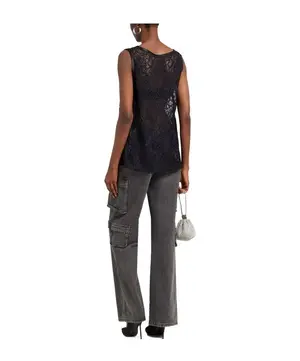 Dolce & Gabbana Printed Lace Sleeveless Top