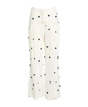 Jacquemus Polka Dot Wide-leg Trousers - White