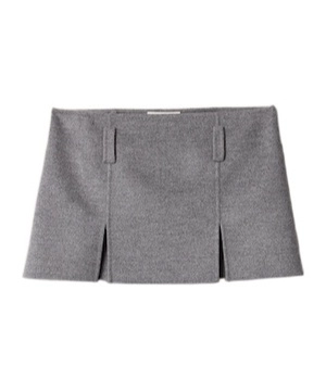 Miu Miu Double Cashmere And Wool Mini Skirt - Grey