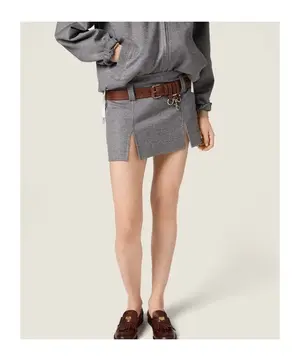 Miu Miu Double Cashmere And Wool Mini Skirt