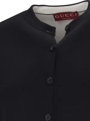 Gucci Logo Intarsia-knit Cardigan
