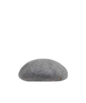 VIVIENNE WESTWOOD Logo Embroidered Beret - Gray