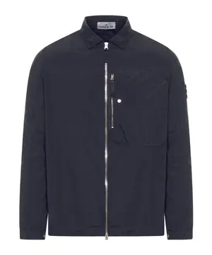Stone Island Compass Patch Zip-up Jacket - Blue