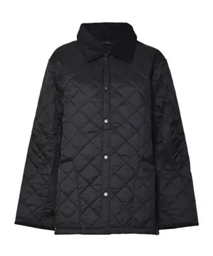 Barbour Diamond-quilted Corduroy-collar Jacket - Black